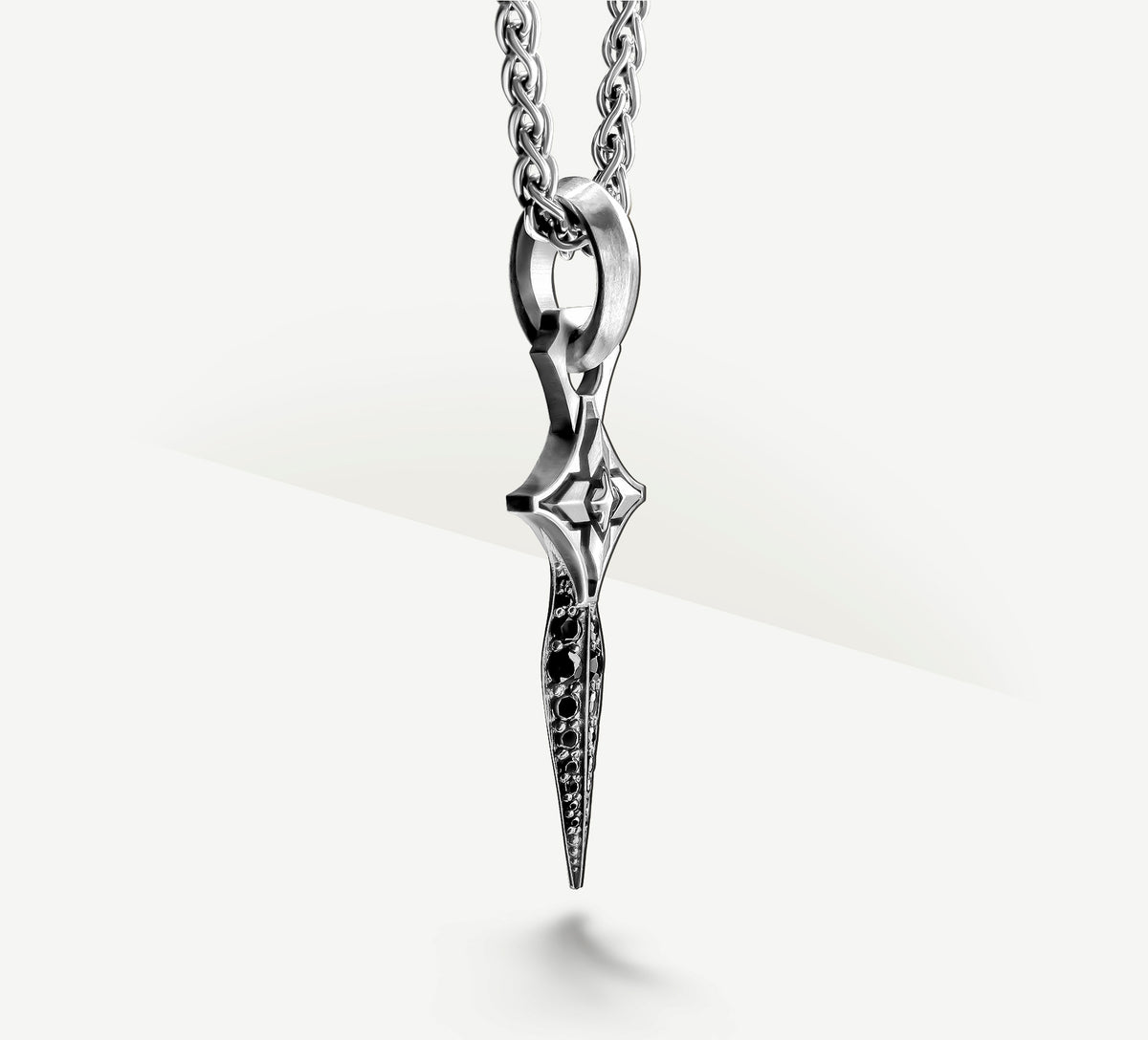 Star Dagger / Sterling Silverw/Black Pavé Diamonds – SAINTQ